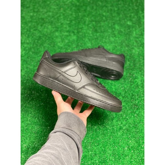 Nike | Shoes | Nike Court Vision Low Mens Casual Shoes Triple Black ...